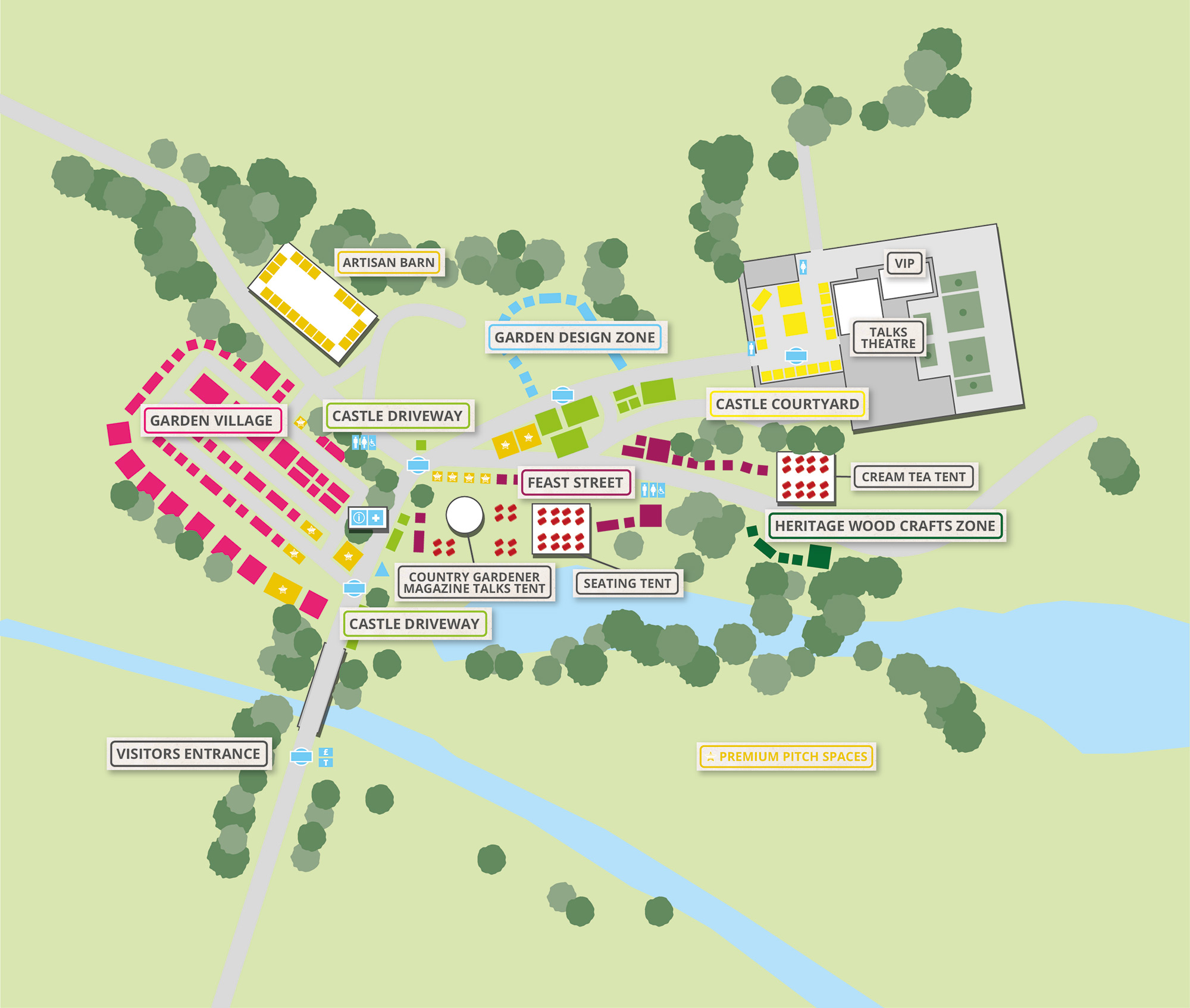 Festival Site Layout – Powderham Castle 29 & 30 April 2022