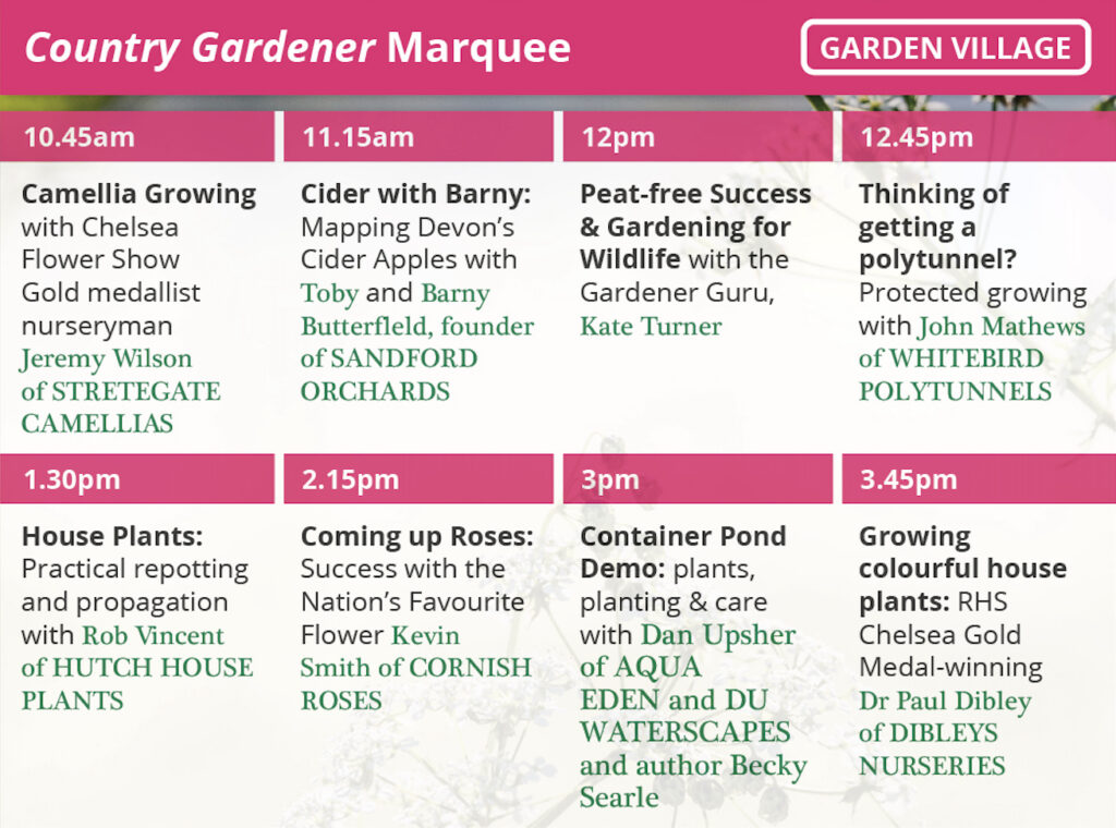 Who's speaking when? - Powderham Castle 1 & 2 May 2026